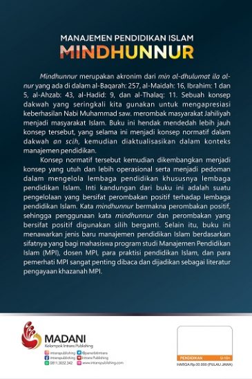 Manajemen Pendidikan Islam Mindhunnur – Prof. Mujamil Qomar | Store Intrans Publishing