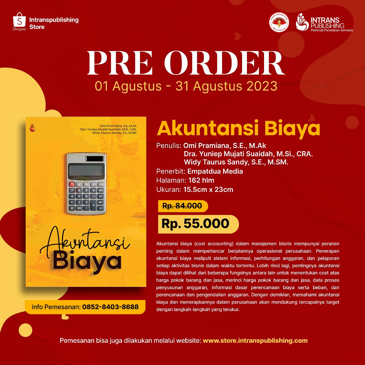 Akuntansi Biaya karya Omi Pramiana, dkk – PRE ORDER | Store Intrans ...